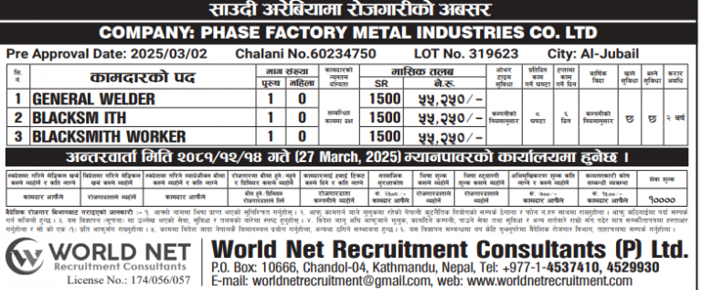 Male : Restaurant Worker in Kuwait, 4 nos